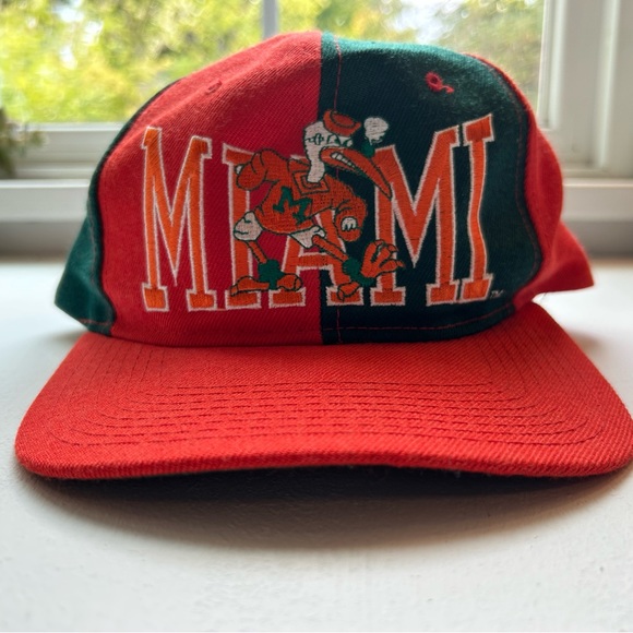 Headmaster Inc | Accessories | Vintage Miami Hurricanes Red And Green ...
